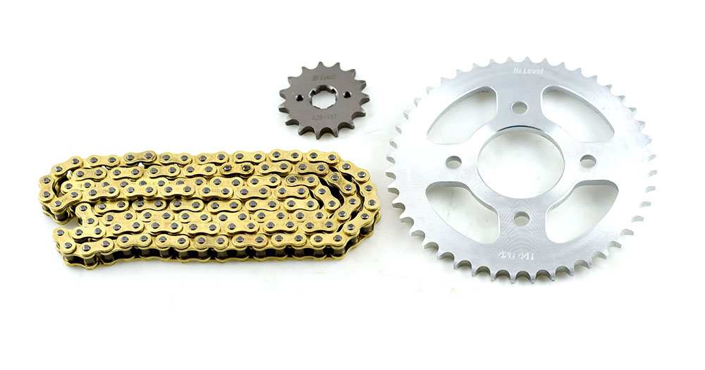 Honda CBR125 Gold Heavy Duty Chain and Sprocket Kit 2011 to 2017 ...