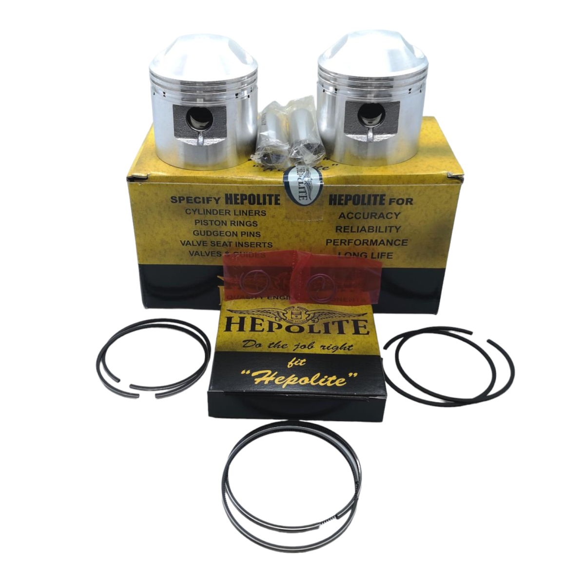 Hepolite Complete Piston Kit 9-1 +020 Triumph T120 TR6 650 1959 to 75 ...