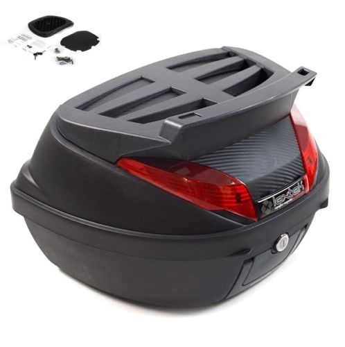 Lextek Motorcycle / Scooter Luggage Top Box 42L Top Rack & Plate ...