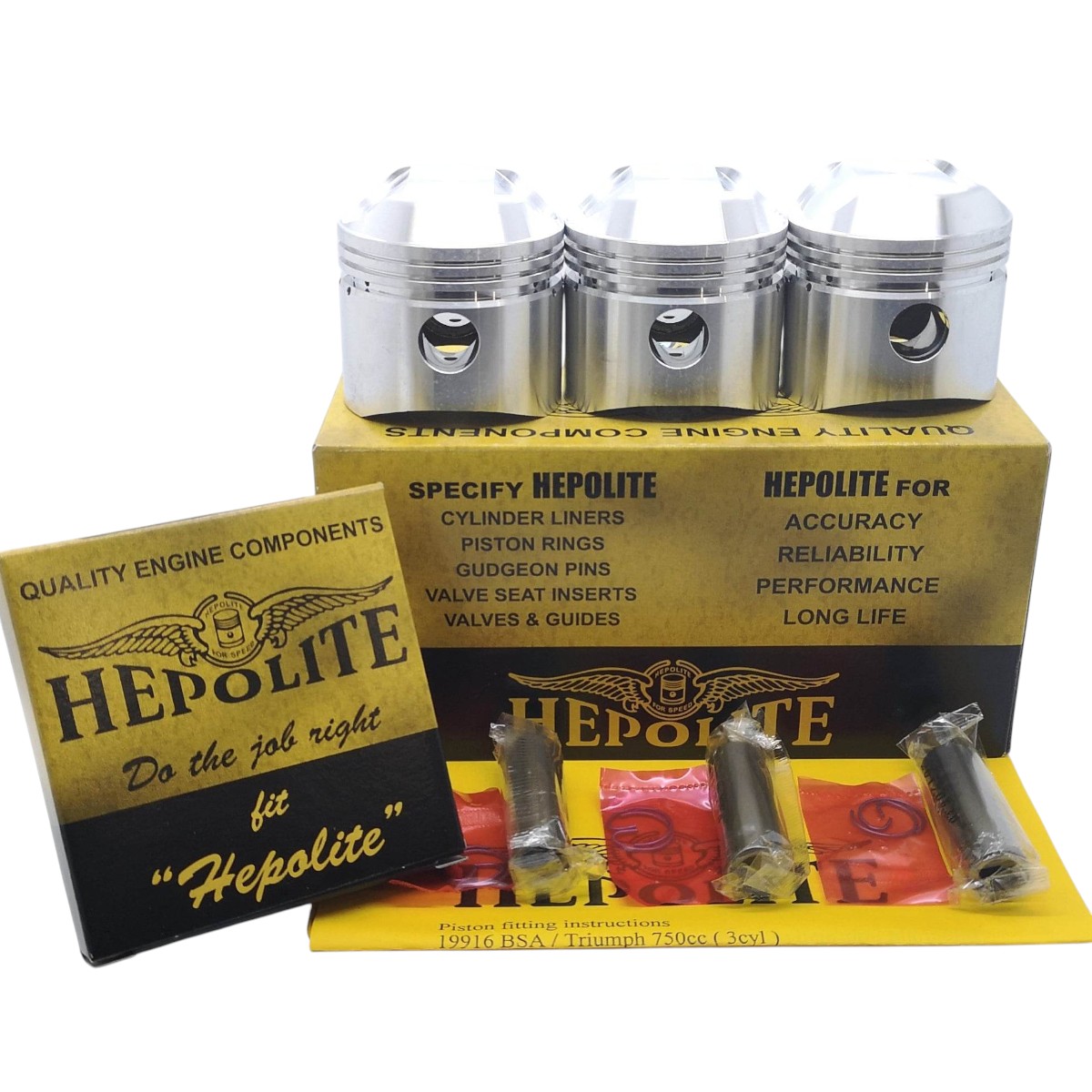 Hepolite +40 Piston Kit 9-1 BSA Rocket 3 A75 Triumph Trident T150 T160 ...