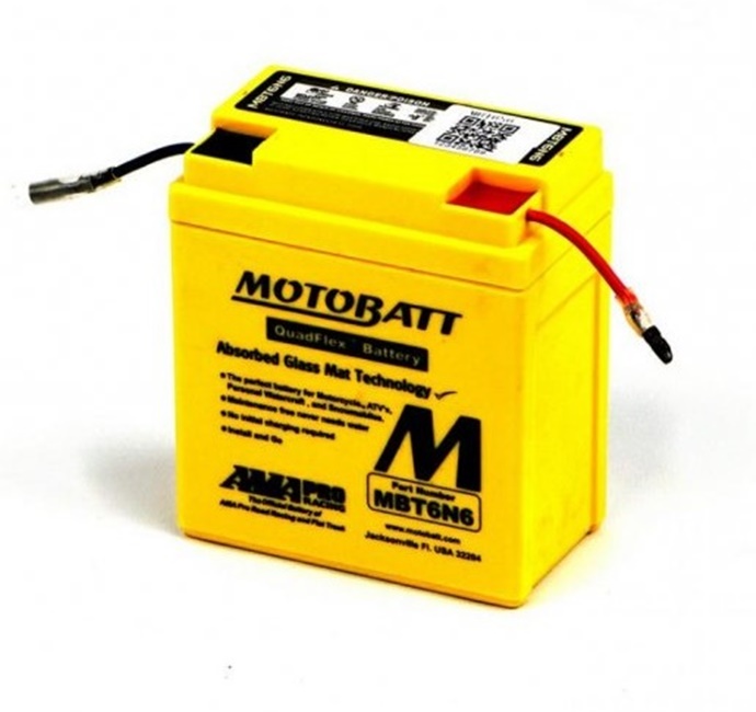 MotoBatt 6V MBT6N6 Battery Replaces 6N6-1B 6N6-1D 6N6-1D-2 6N6-3B 6N6 ...