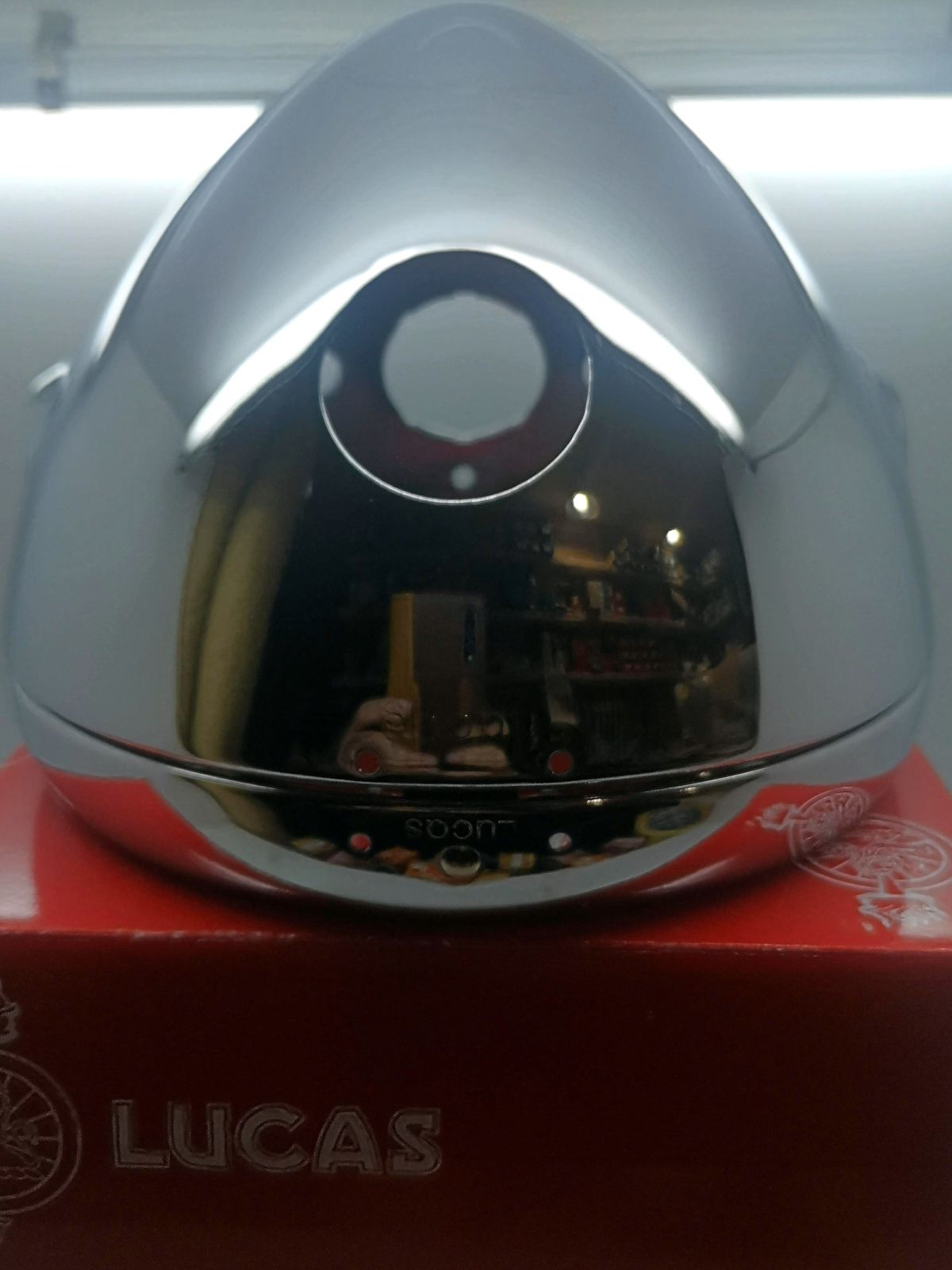 Genuine Lucas 7 Inch Chrome Headlamp Headlight Shell & Rim BSA NORTON ...